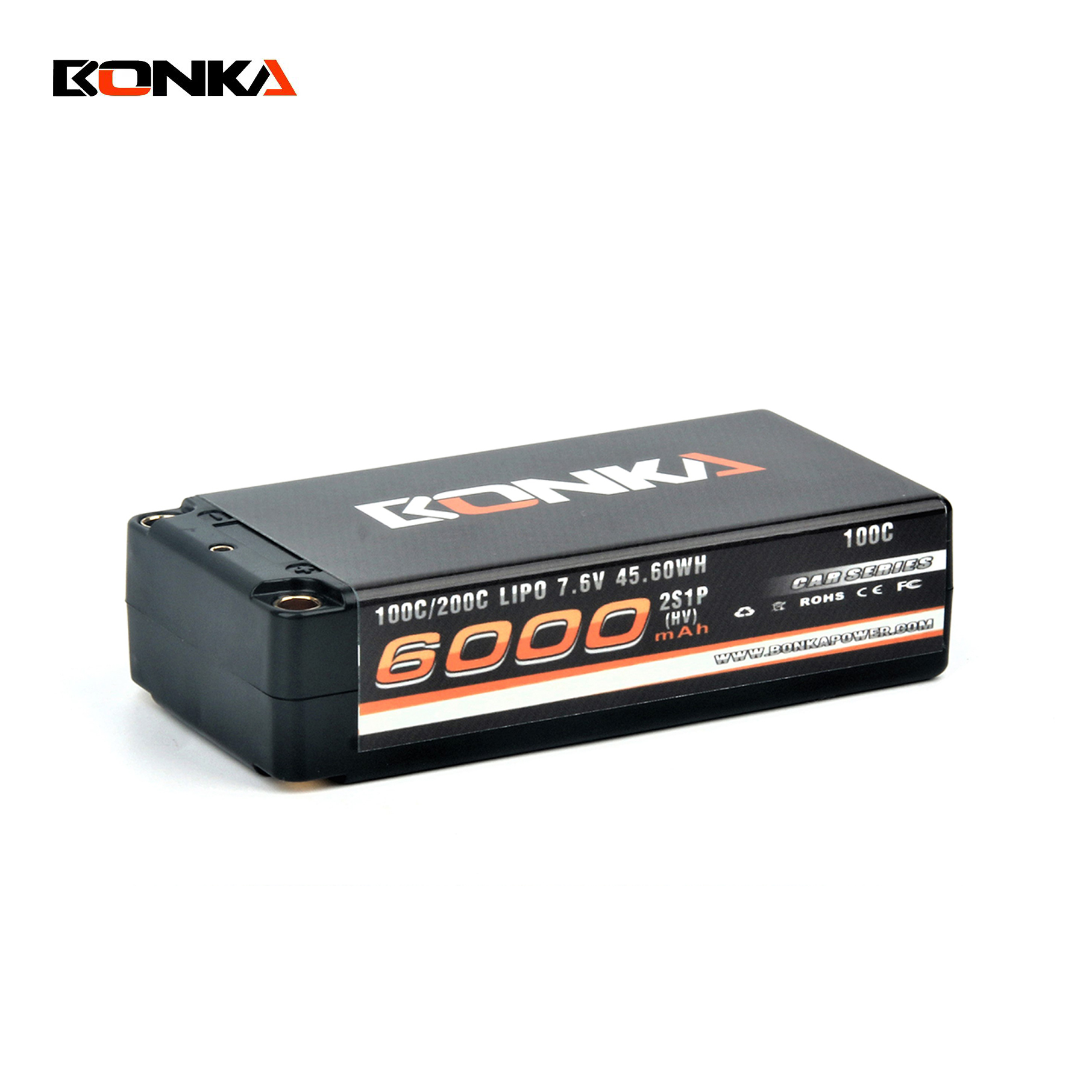 BONKA 6000mAh 100C 2S 7.6V HV Shorty Lipo Battery Pack with 5.0mm ...